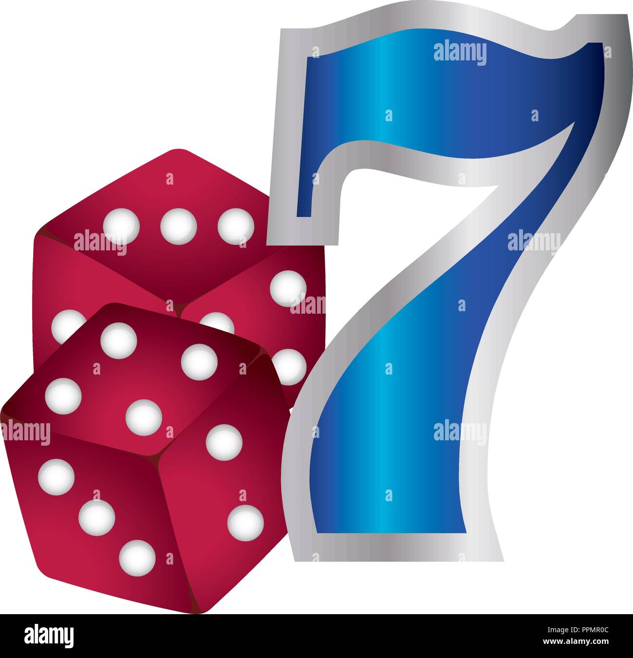 casino poker seven jackpot and dices vector illustration Stock Vector ...