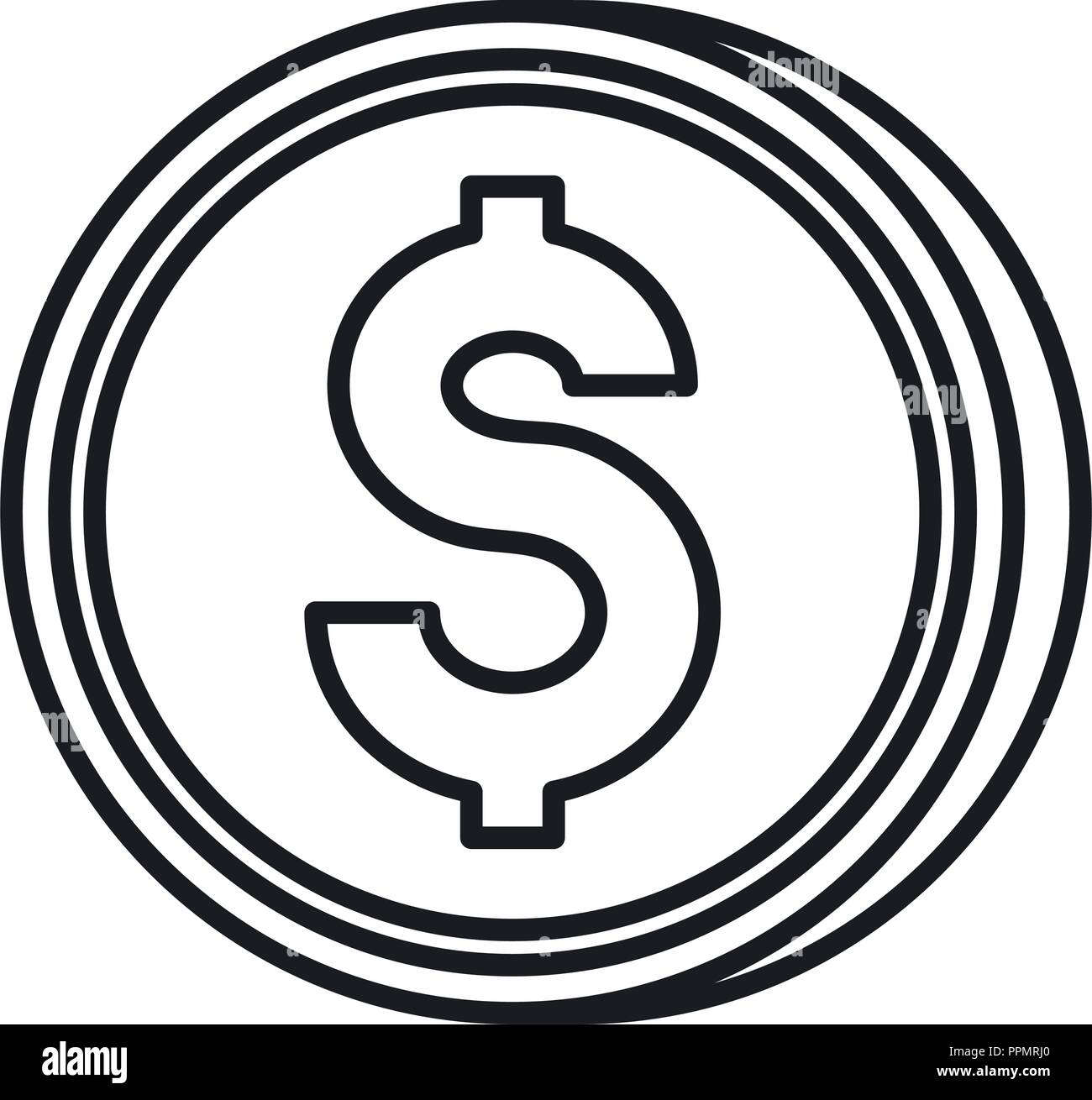 money coin icon over white background, vector illustration Stock Vector ...