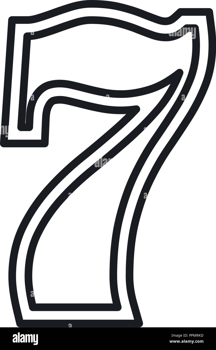 seven number icon over white background, vector illustration Stock ...