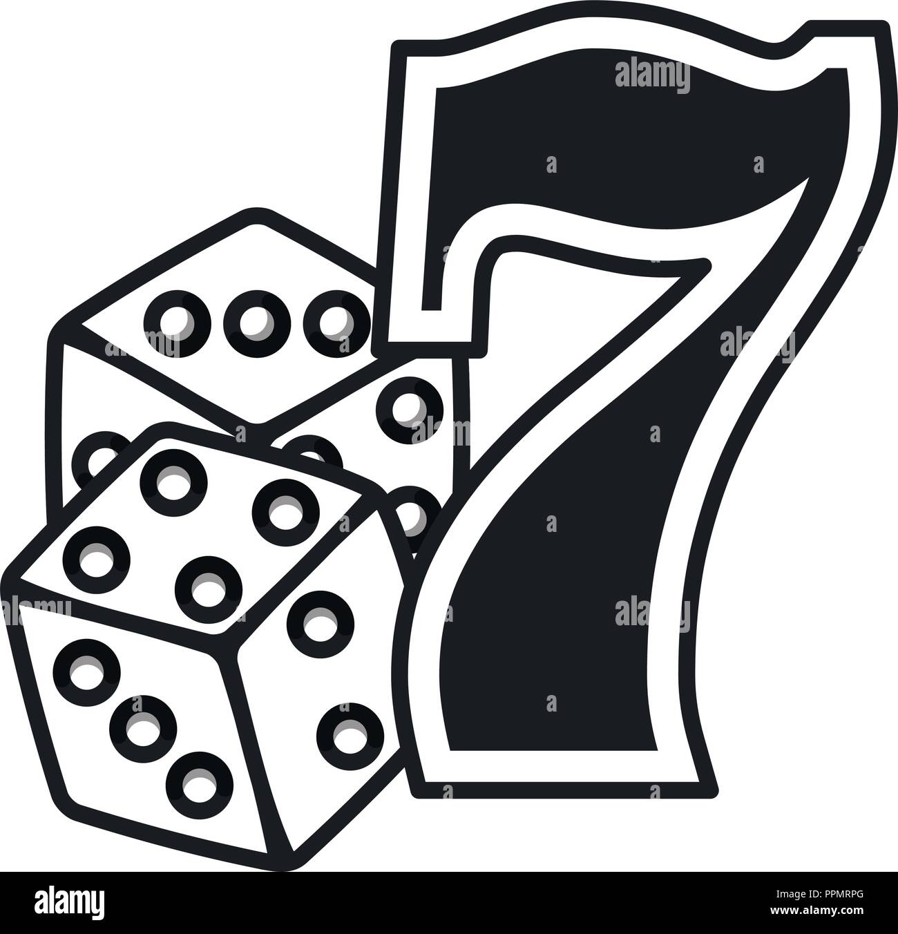 seven and dices over white background, vector illustration Stock Vector ...