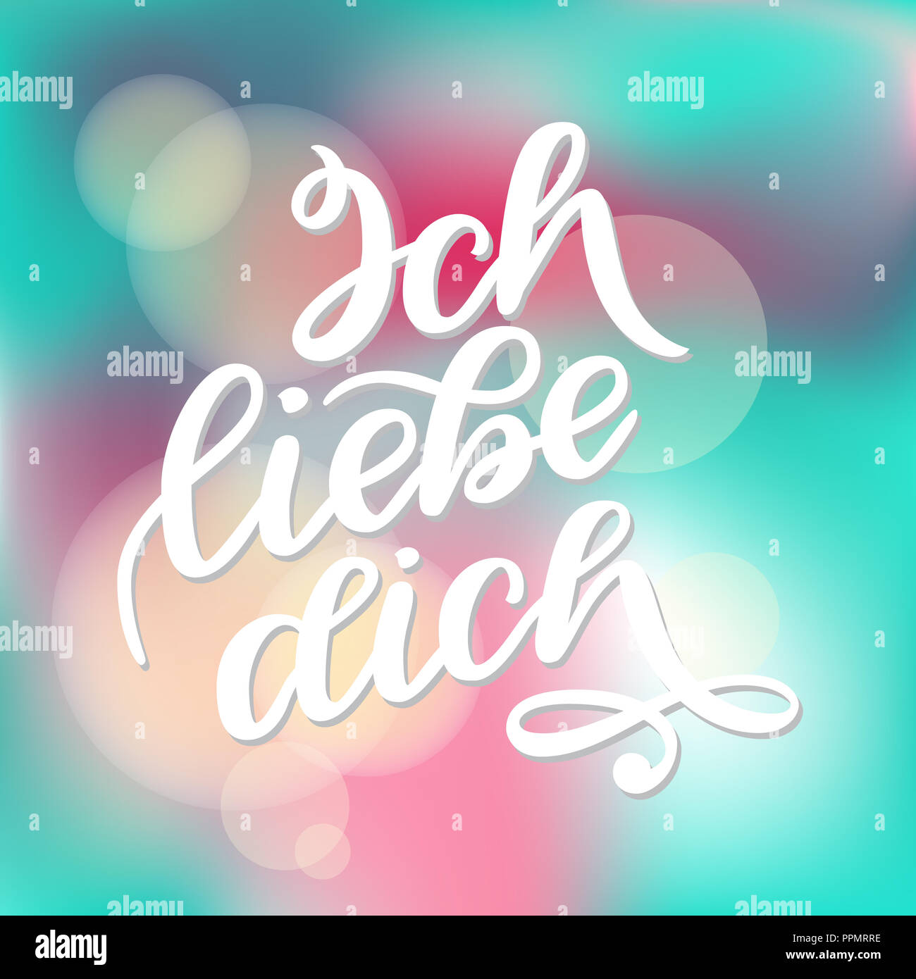 Ich liebe dich. Declaration of love in German. Romantic handwritten ...
