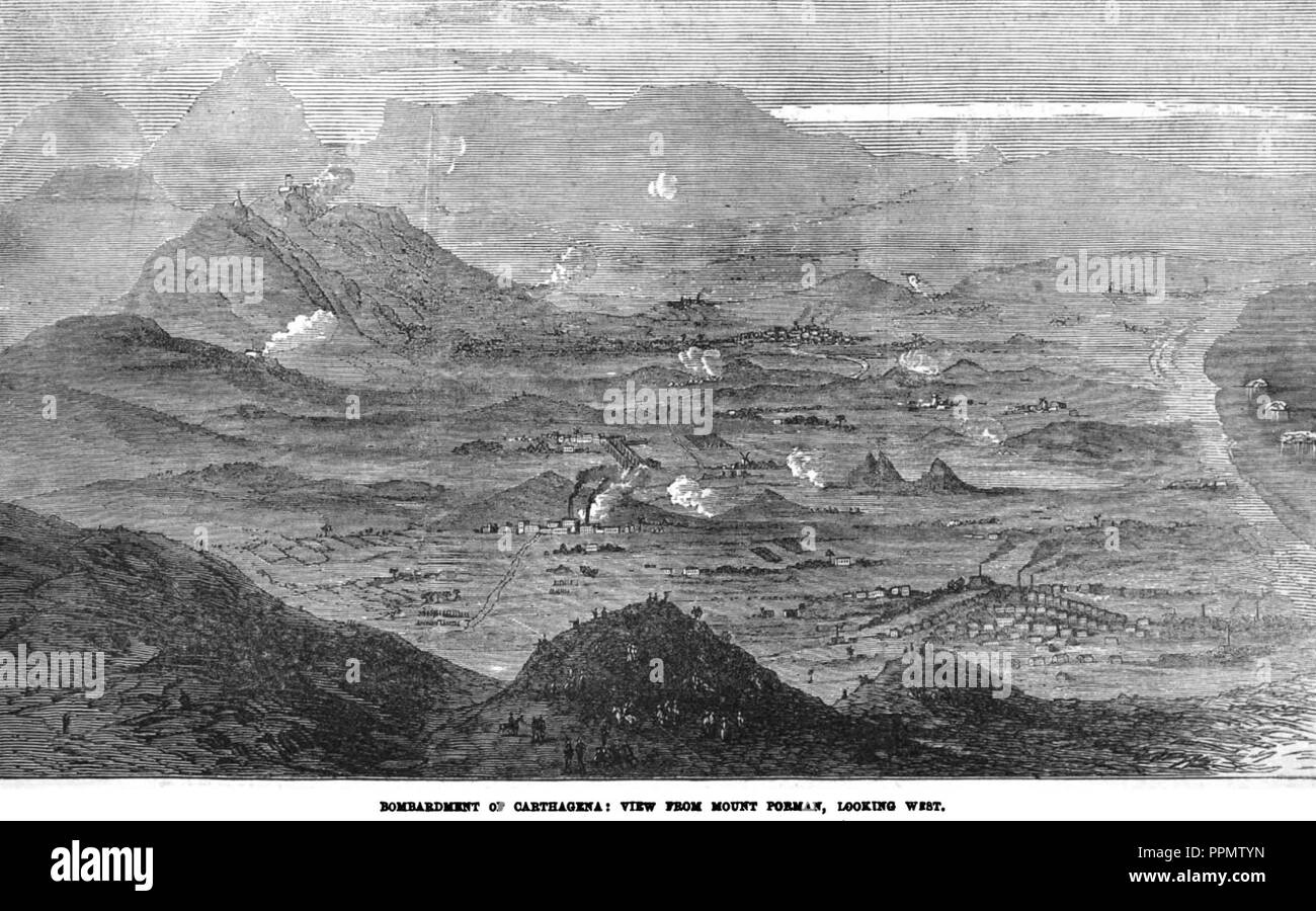 Bombardment of Carthagena from Mount Porman Stock Photo - Alamy