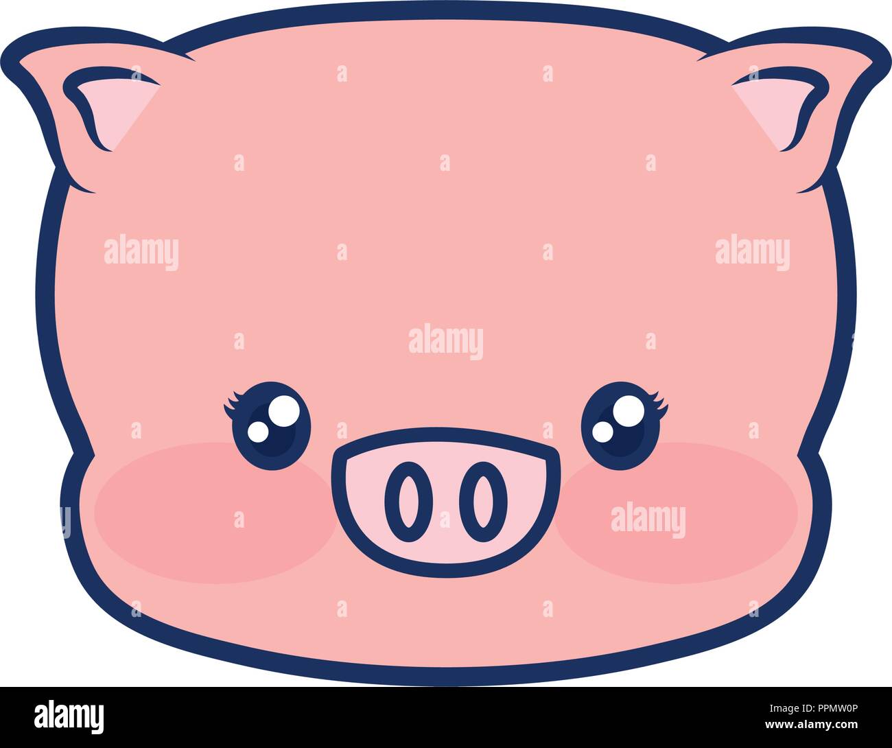 cute piggy smiling animal baby vector illustration Stock Vector Image ...