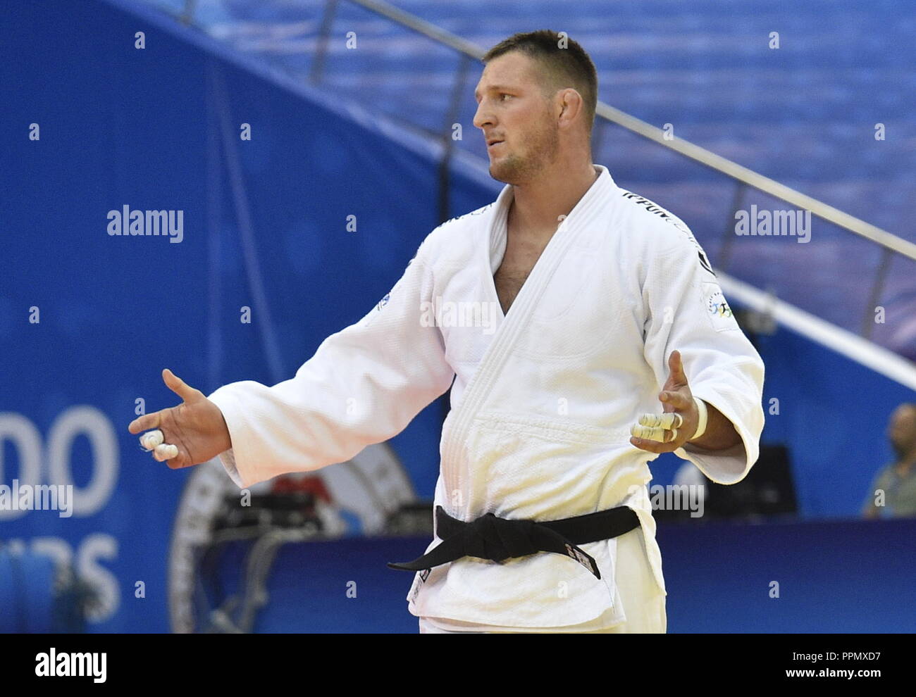 Baku, Azerbaijan. 26th Sep, 2018. Czech judoka Lukas Krpalek (in white ...