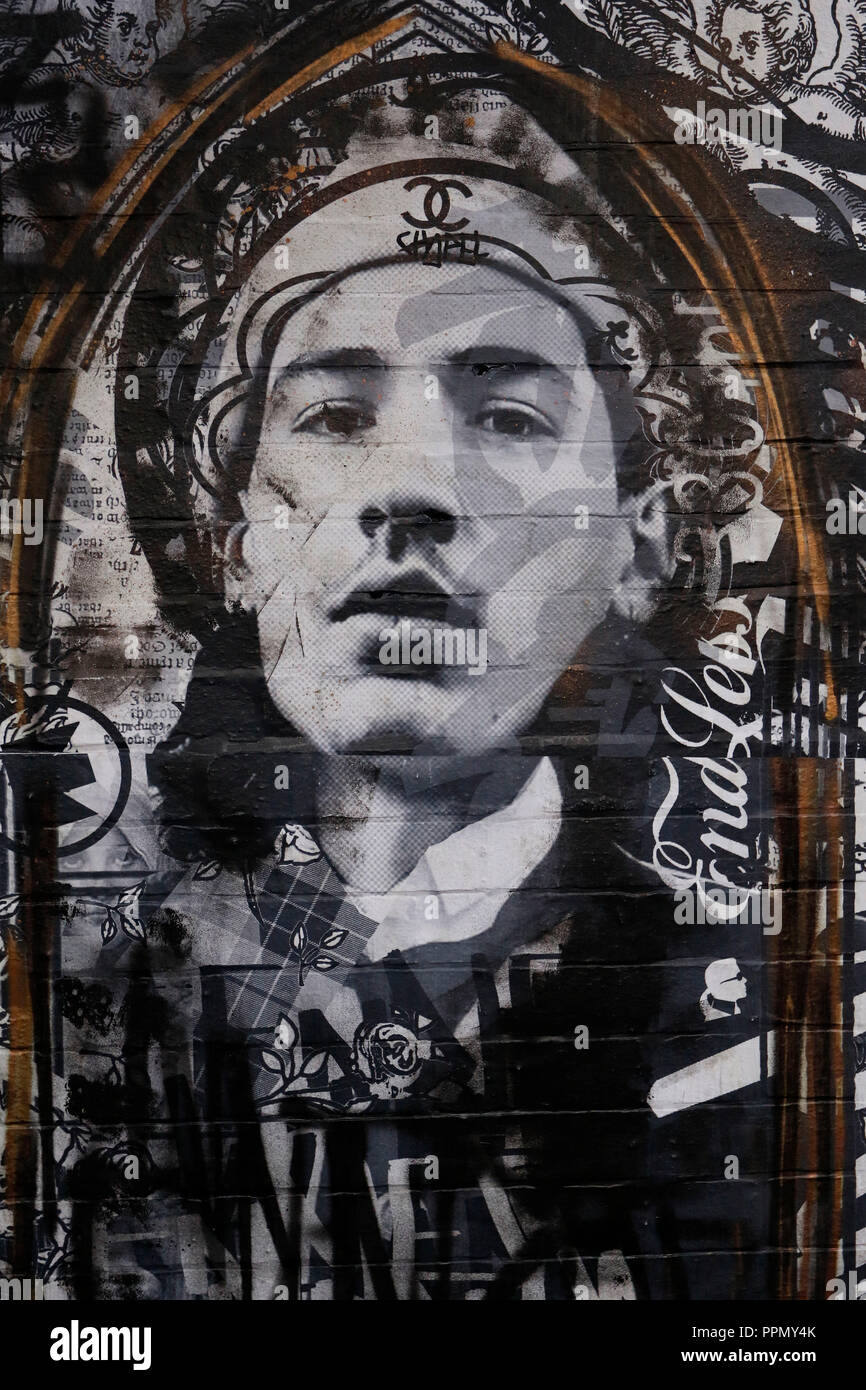 London, UK. 26th September 2018. Graffiti artwork depicting Hector ...