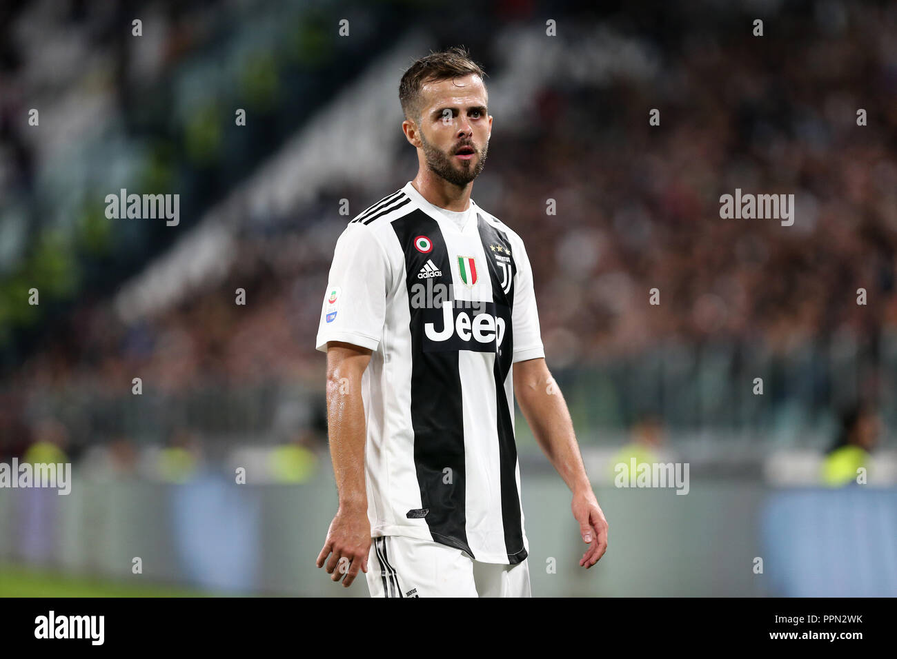 Torino, Italy. 26th September 2018. Miralem Pjanic of Juventus FC ...