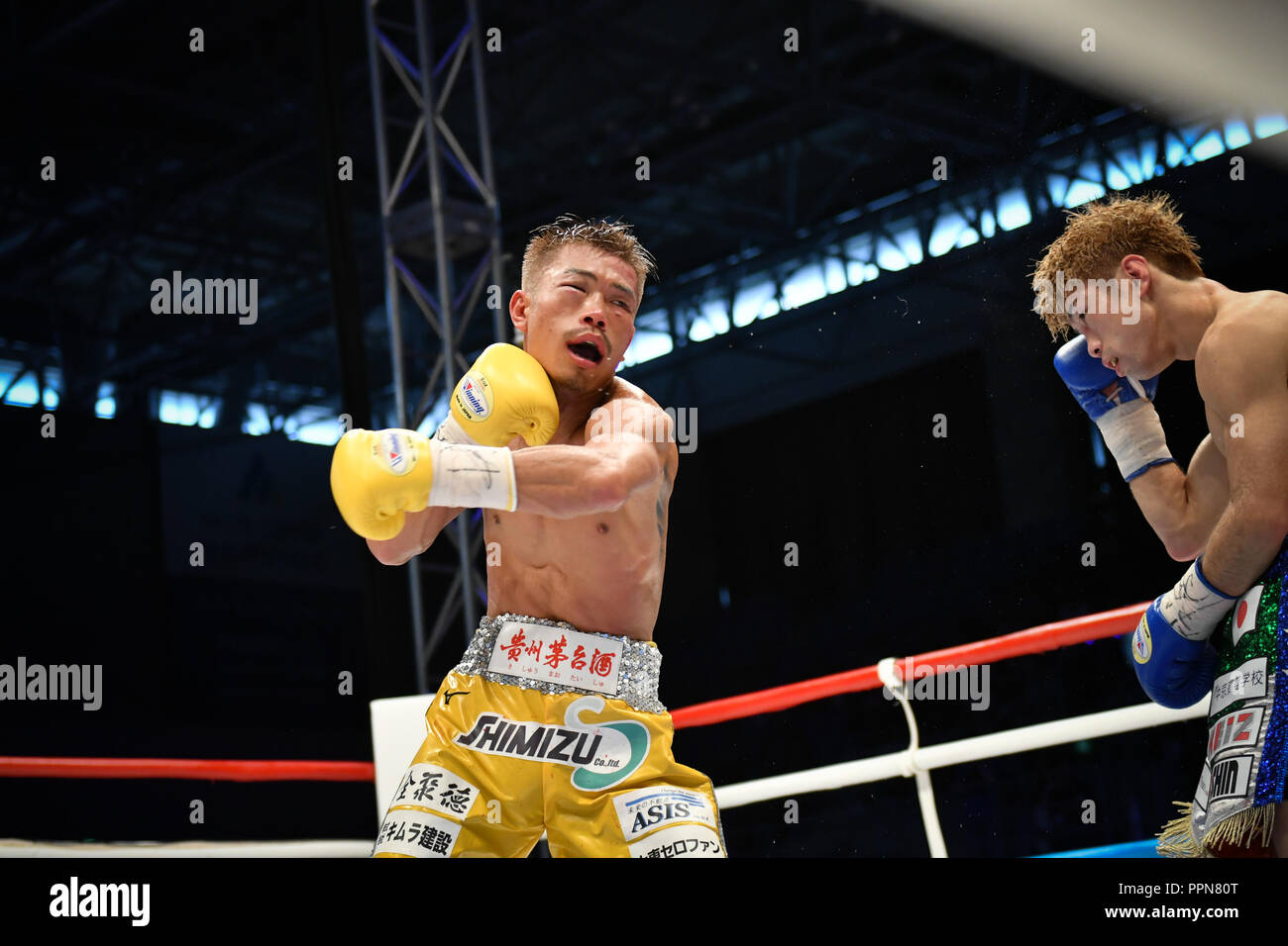 Nagoya, Aichi, Japan. 24th Sep, 2018. (L-R) Sho Kimura, Kosei Tanaka (JPN) Boxing : Sho Kimura ...