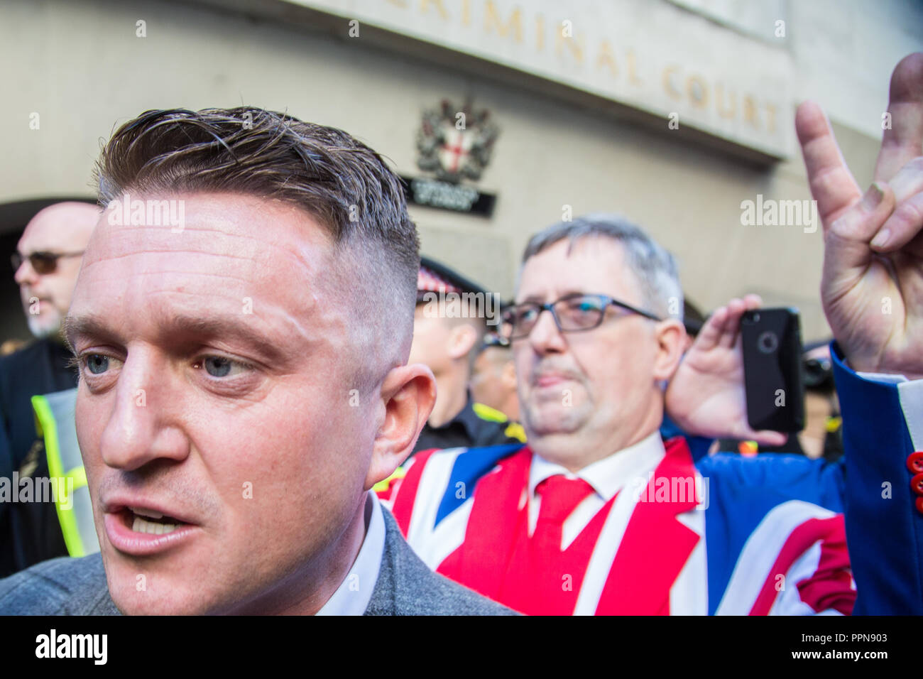 London, UK. 27th Sep, 2018. Tommy Robinson, real name Stephen Yaxley ...