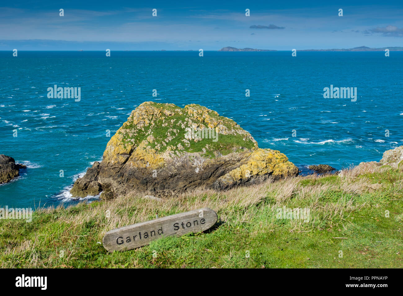The Garland Stone on Skomer Island, Pembrokeshire, Wales Stock Photo ...