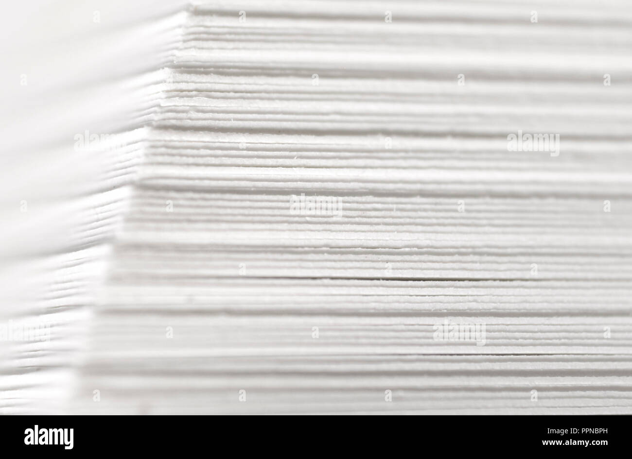 white paper stack closeup with shallow depth of field DOF Stock Photo ...