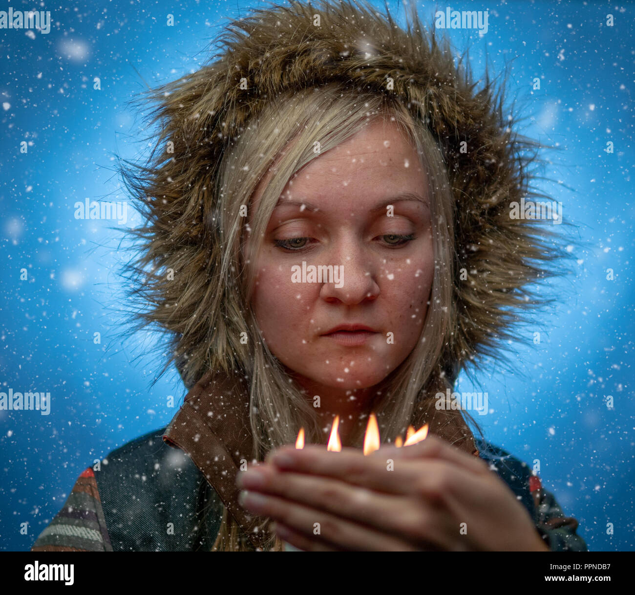 Naturally beautiful millennial woman in winter clothes, ciri cosplay ...