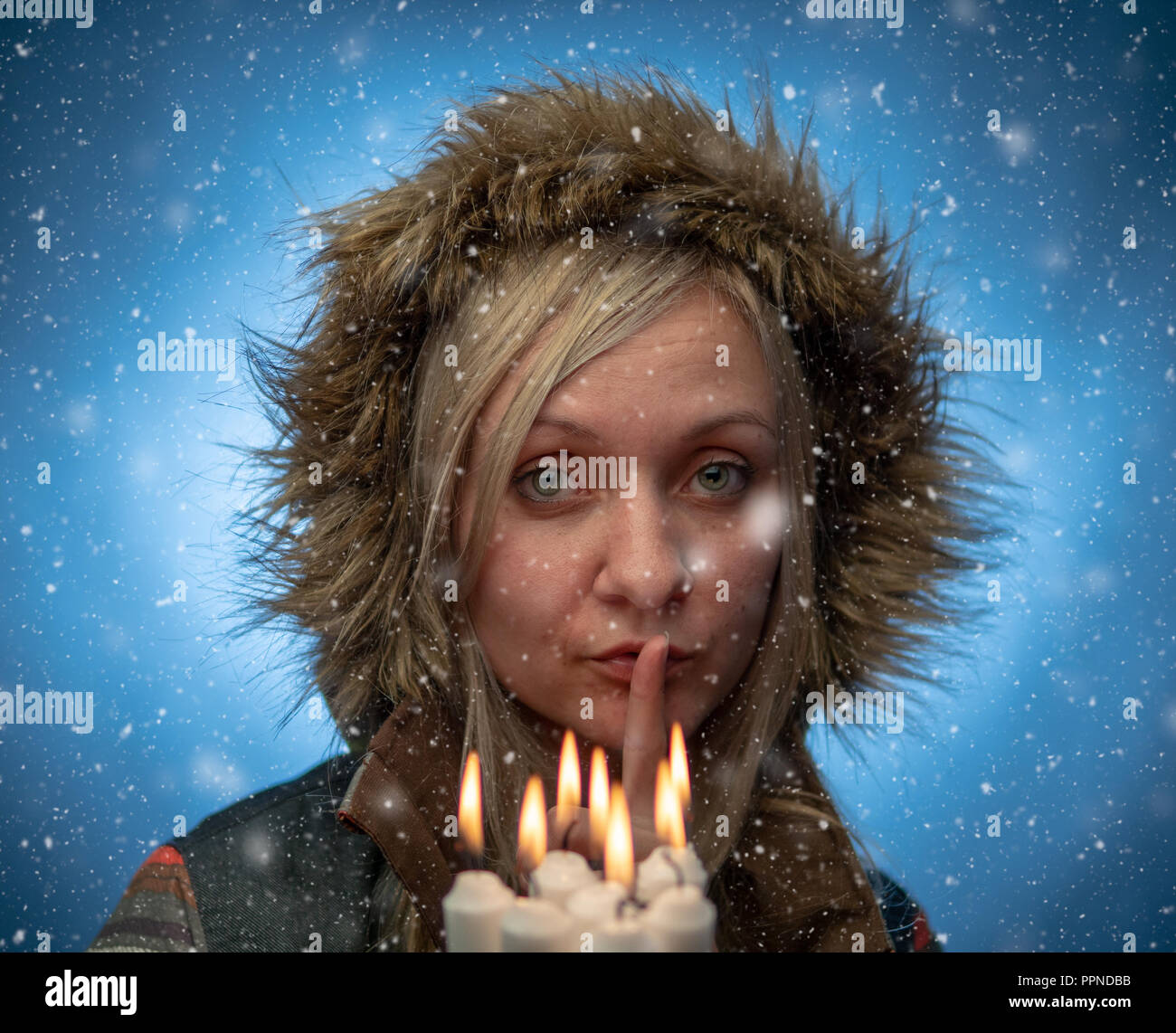 Naturally beautiful millennial woman in winter clothes, ciri cosplay ...