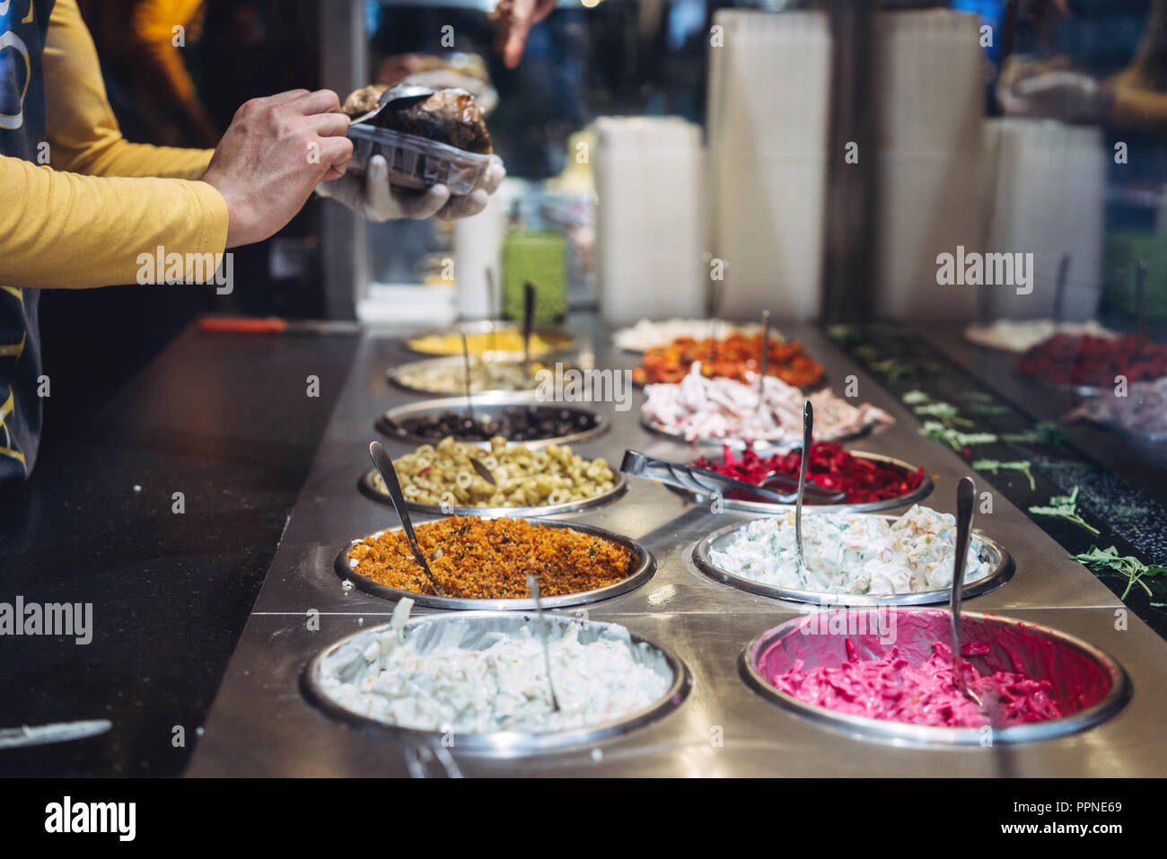 table with different cold snacks, a buffet Stock Photo - Alamy