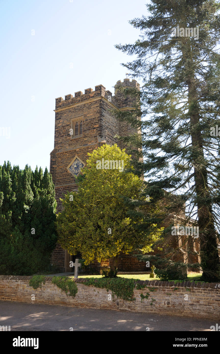 The Church of St James, Silsoe, Bedfordshire. Built of ironstone it ...