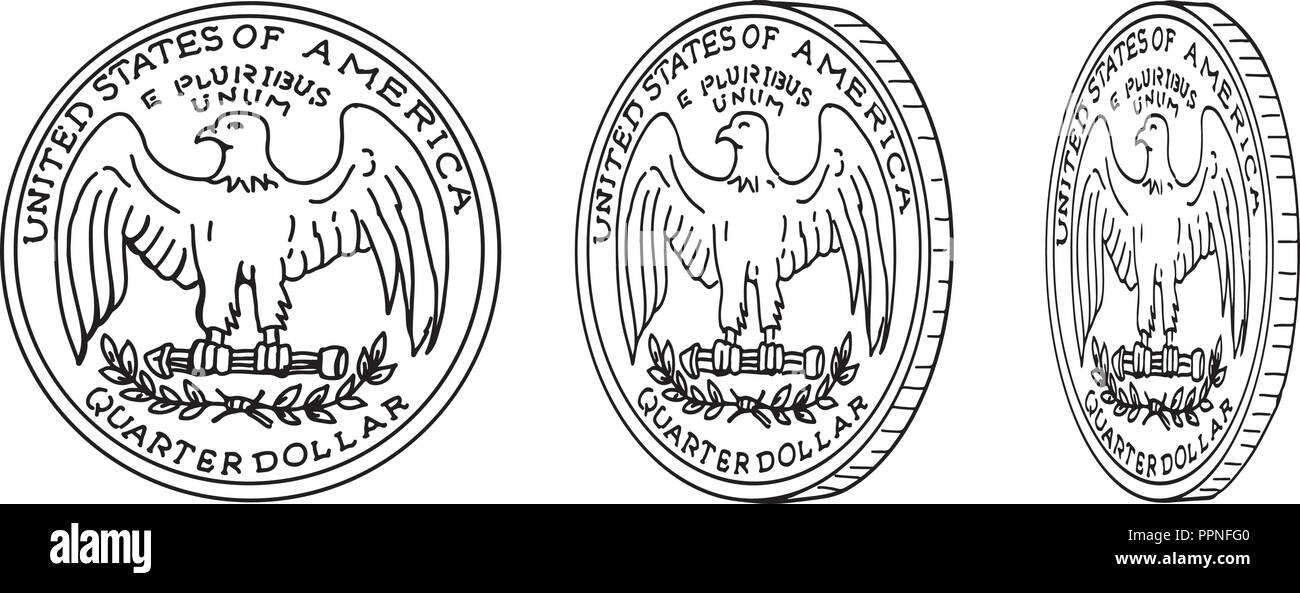 Flip coin quarter Stock Vector Images - Alamy