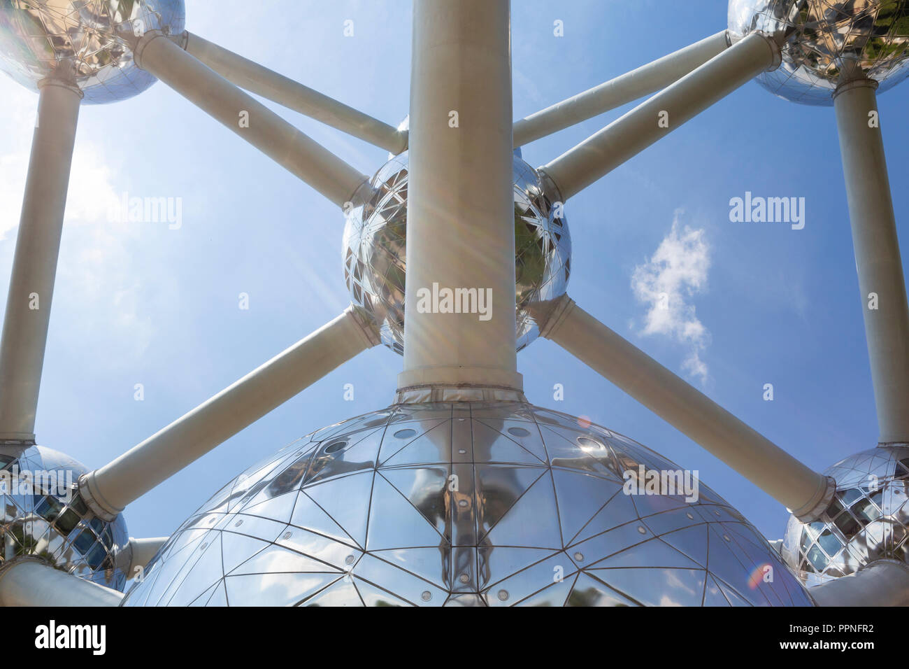 The Atomium, a landmark building in Brussels, Belgium originally ...