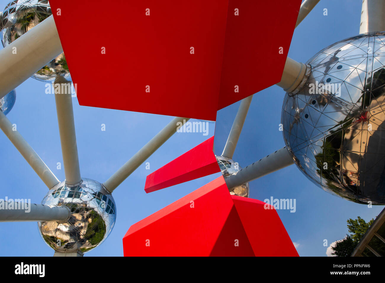 The Atomium, a landmark building in Brussels, Belgium originally ...