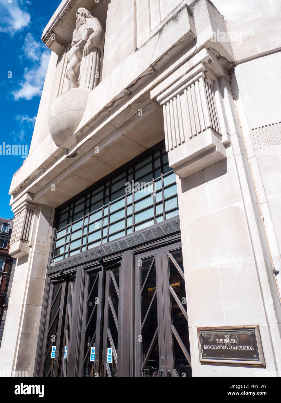 Entrance to, Old Broadcasting House, Broadcasting House, BBC Television ...
