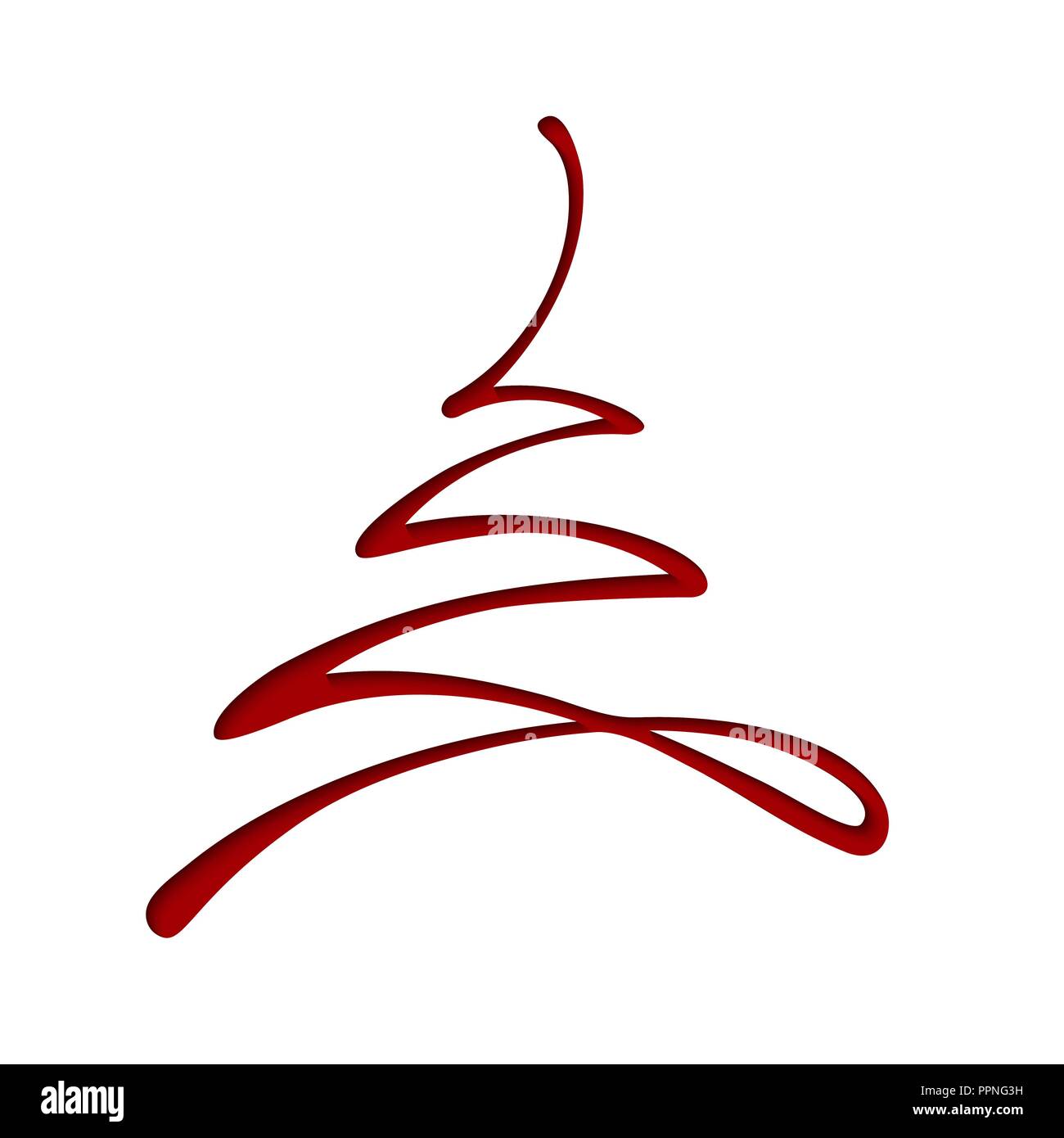 Merry Christmas tree greeting card. Paper design Stock Vector Image ...