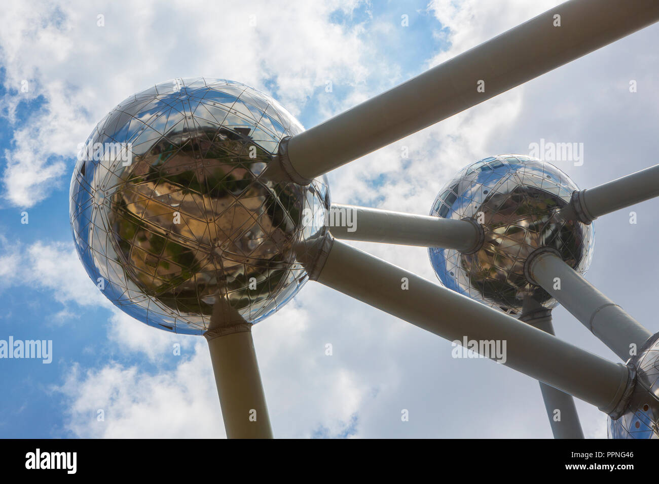 The Atomium, a landmark building in Brussels, Belgium originally ...