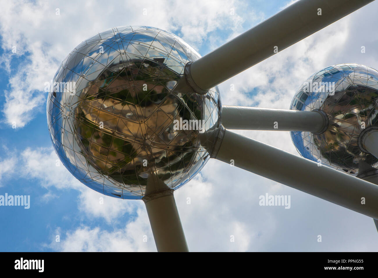The Atomium, a landmark building in Brussels, Belgium originally ...
