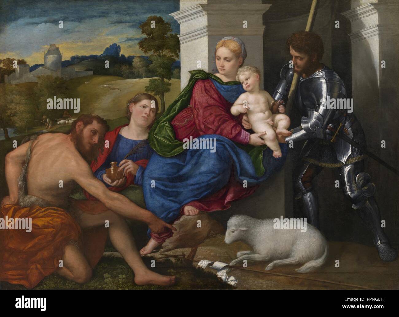 Mary with the child and the saints john the baptist hi-res stock photography and images - Alamy