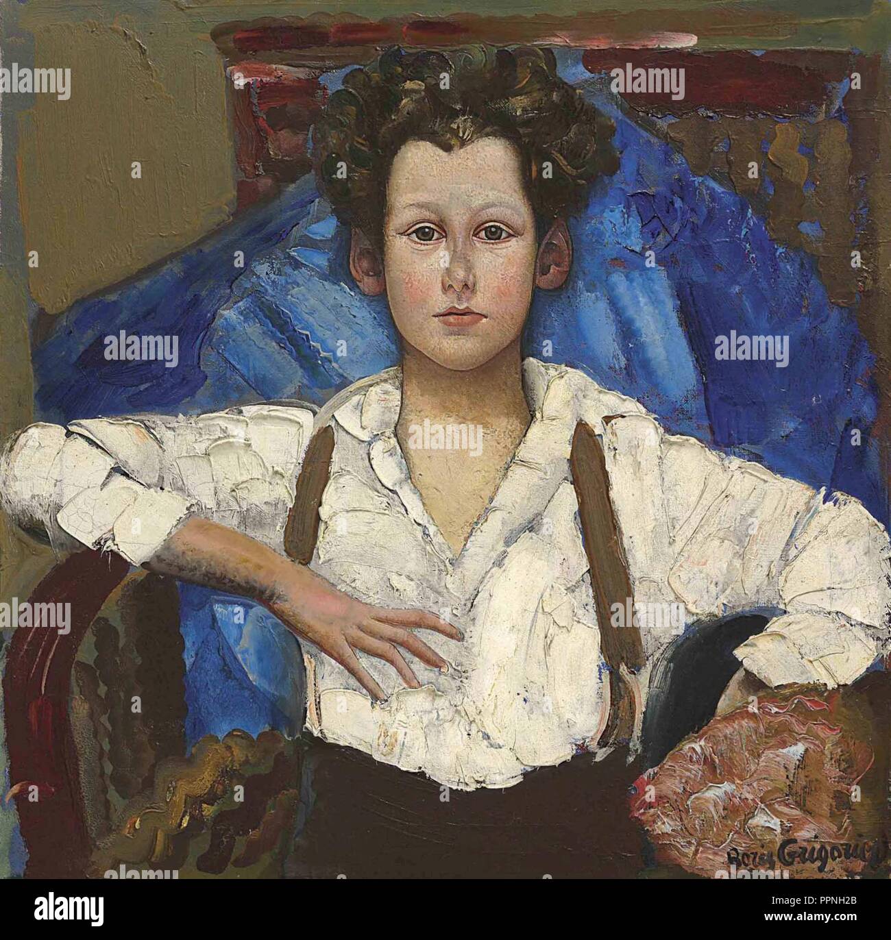 Boris grigoriev portrait dun jeune garcon Stock Photo - Alamy