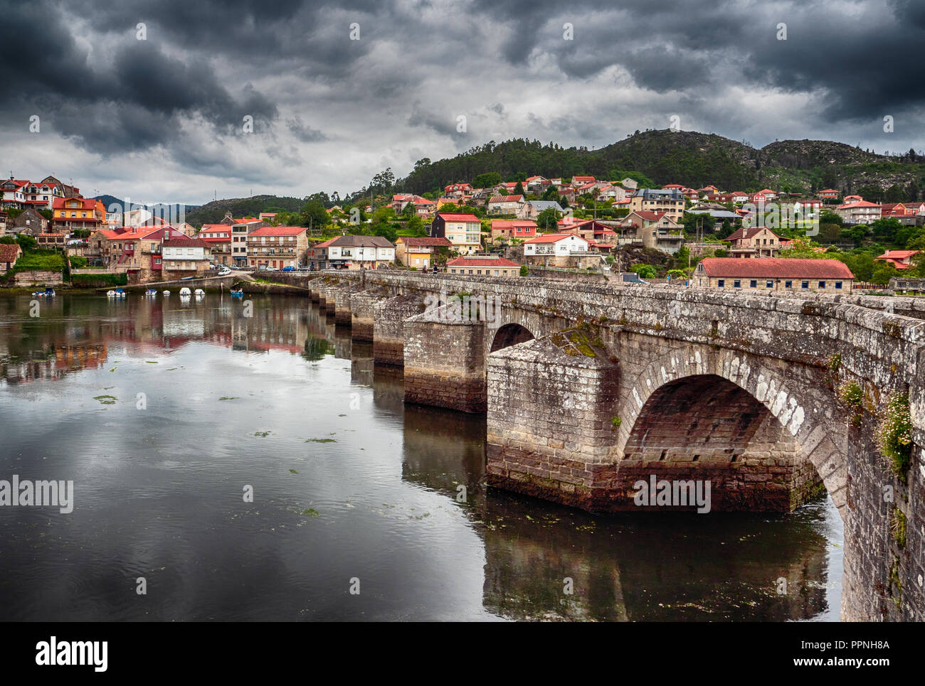 Old Roman Bridge in Northern Portugal Stock Photo - Alamy