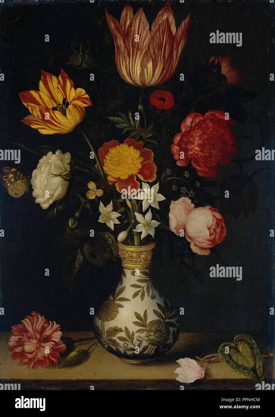 Bosschaert the Elder, Ambrosius - Still Life with Flowers in a Wan-Li ...