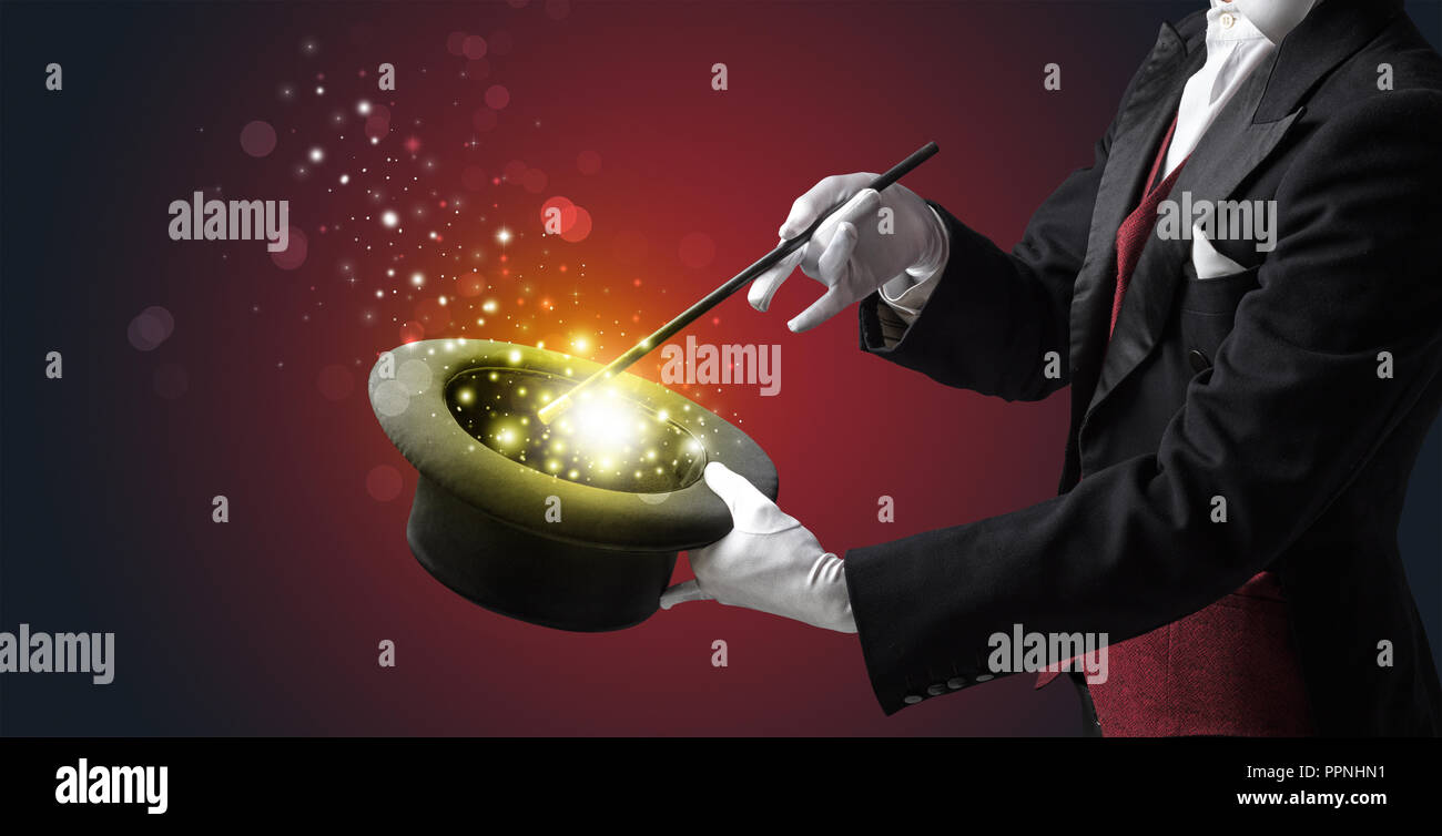 White glove hand conjuring something mysterious Stock Photo - Alamy