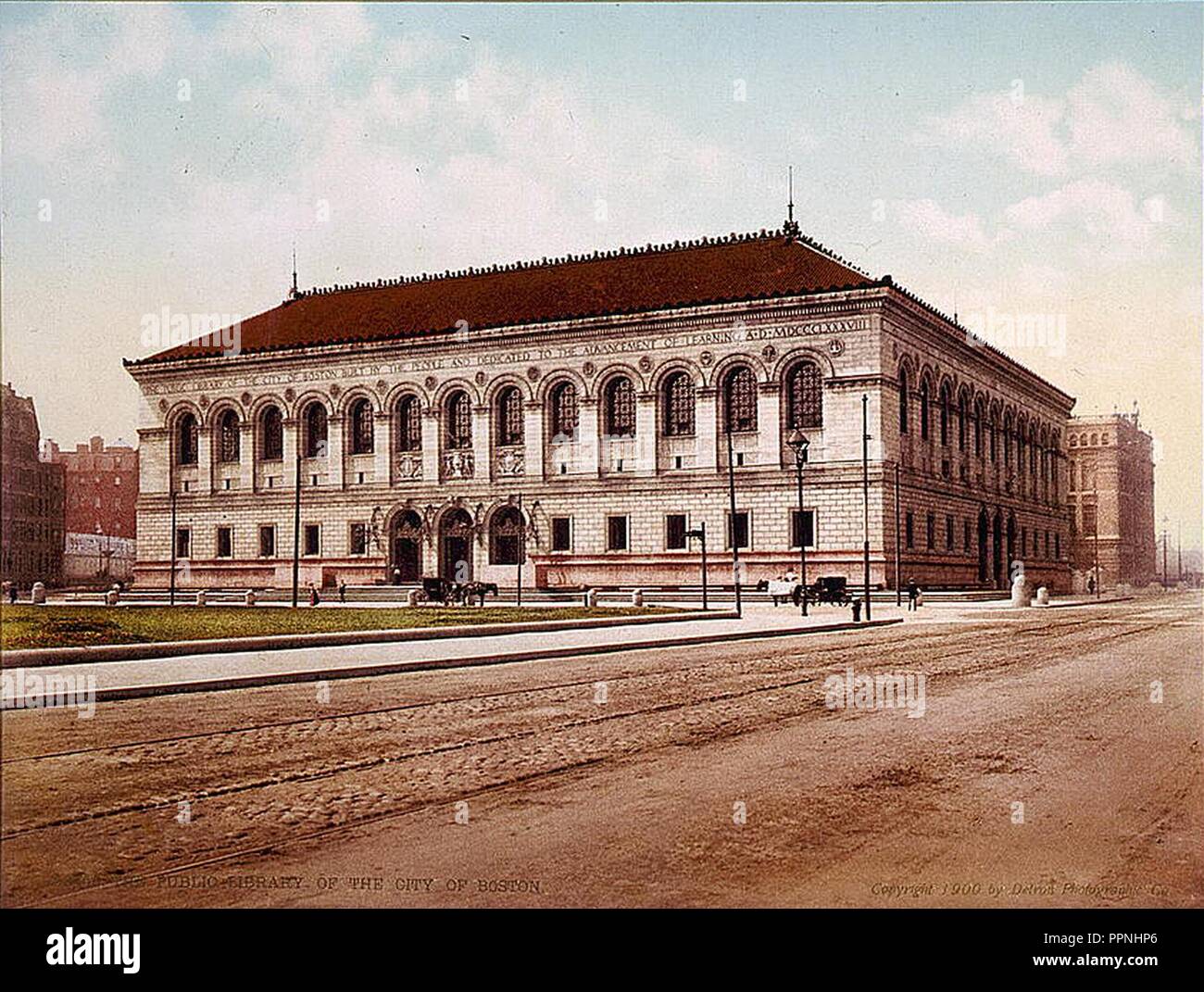 Boston Public Library exterior Stock Photo - Alamy