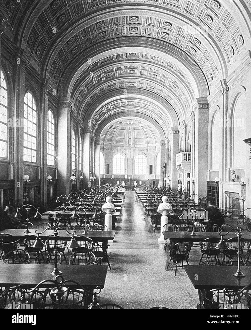 Boston Public Library, Bates Hall, Copley Square Stock Photo - Alamy
