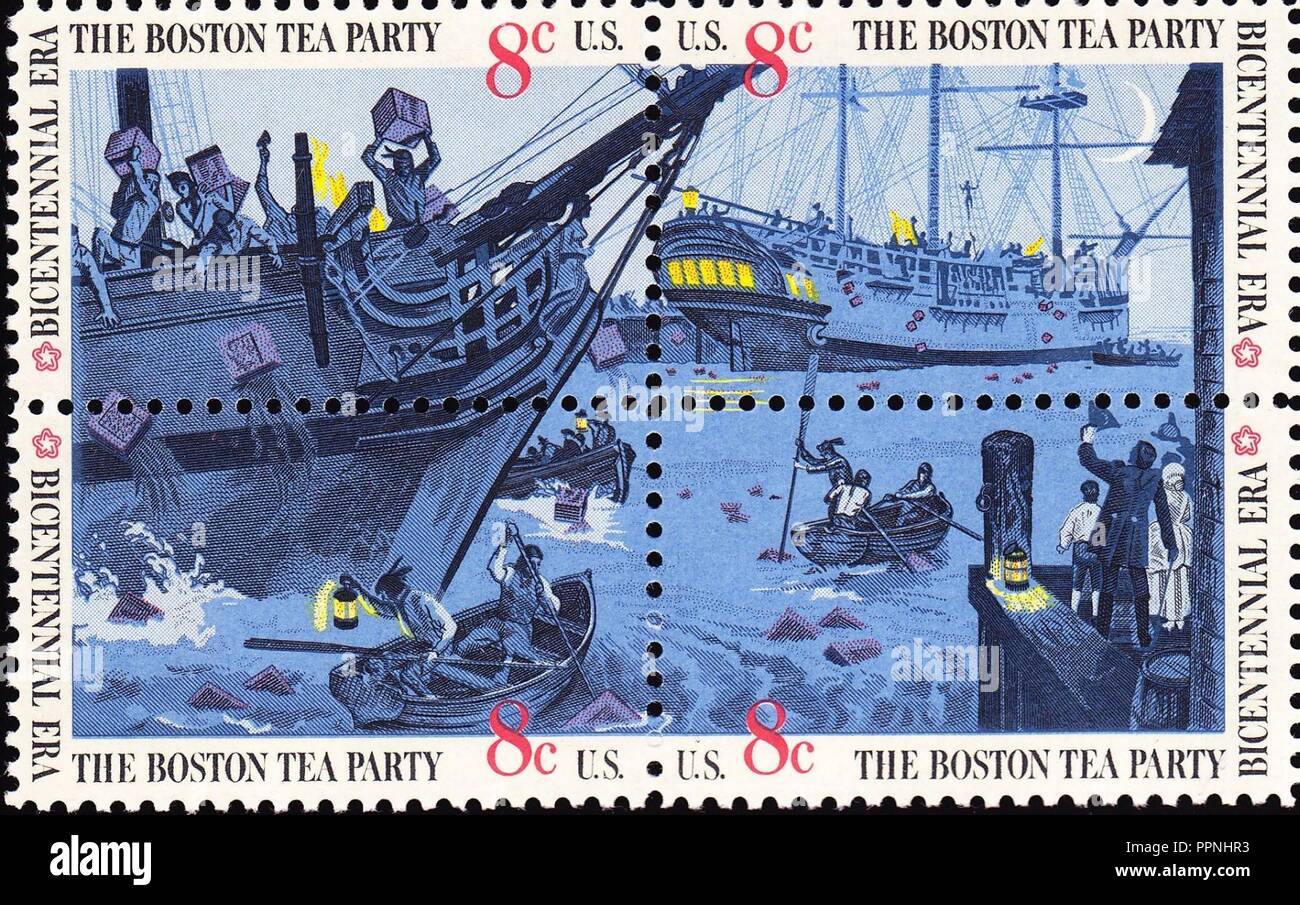 Boston tea party art hi-res stock photography and images - Alamy