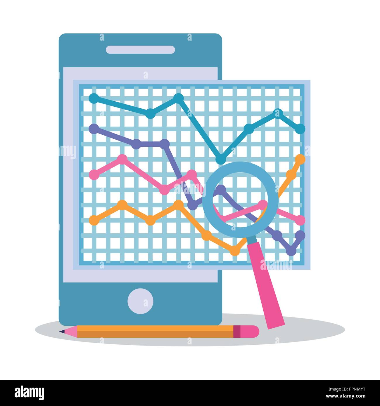 Businessman using magnifying glass Stock Vector Images - Alamy