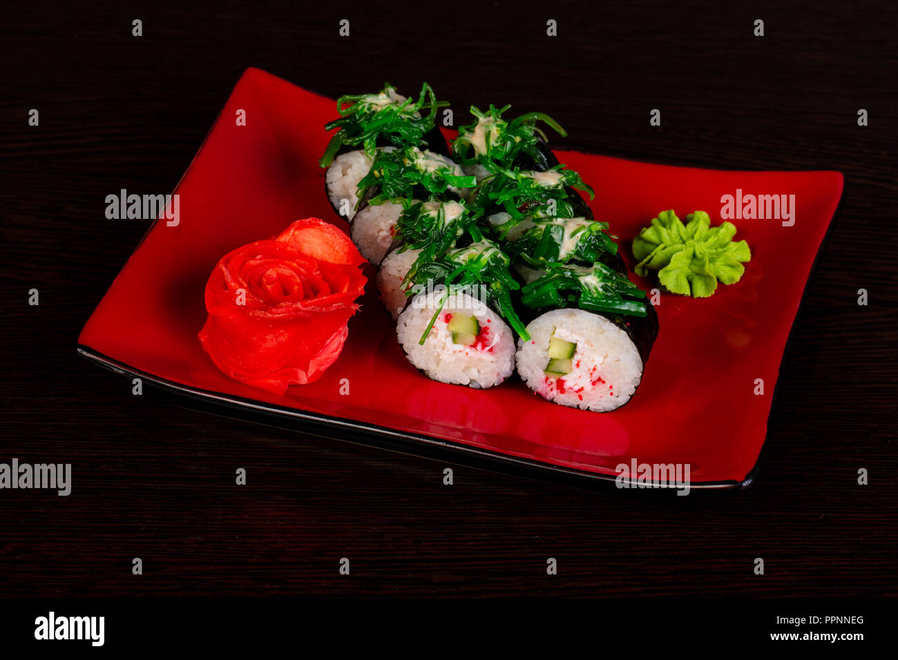 Japanese traditional cold vegetarian roll Stock Photo - Alamy