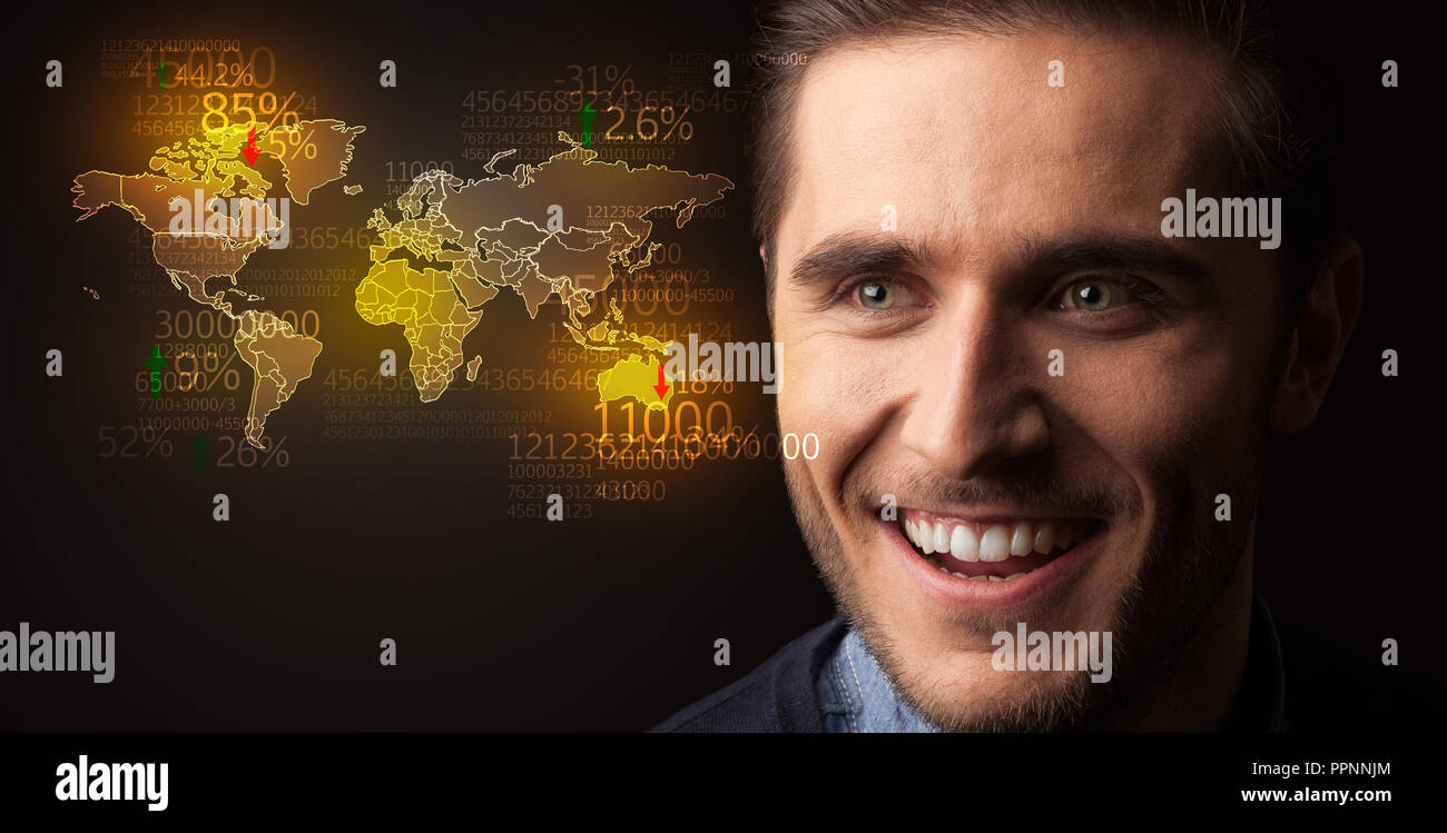 Human face world map hi-res stock photography and images - Alamy