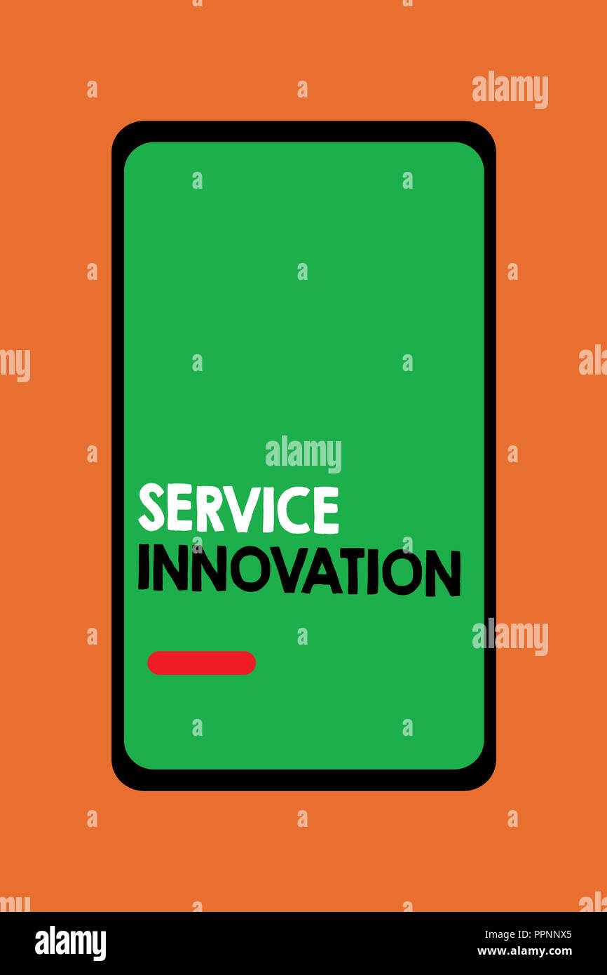 Text sign showing Service Innovation. Conceptual photo Improved Product ...