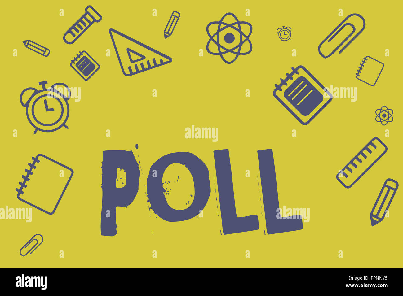 Writing note showing Poll. Business photo showcasing Record of the ...