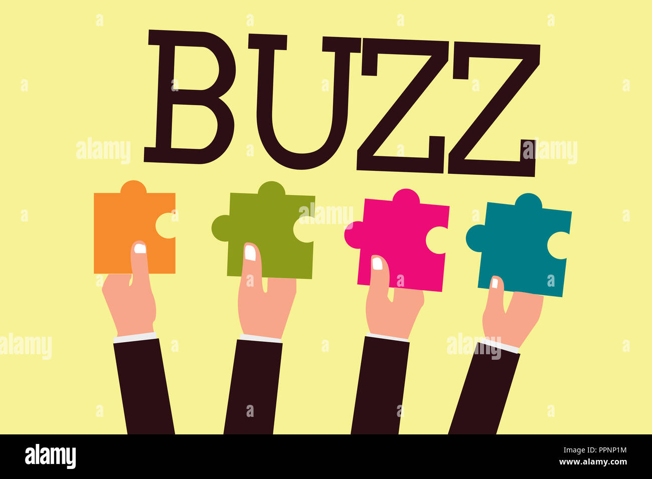 Writing note showing Buzz. Business photo showcasing Move quickly ...