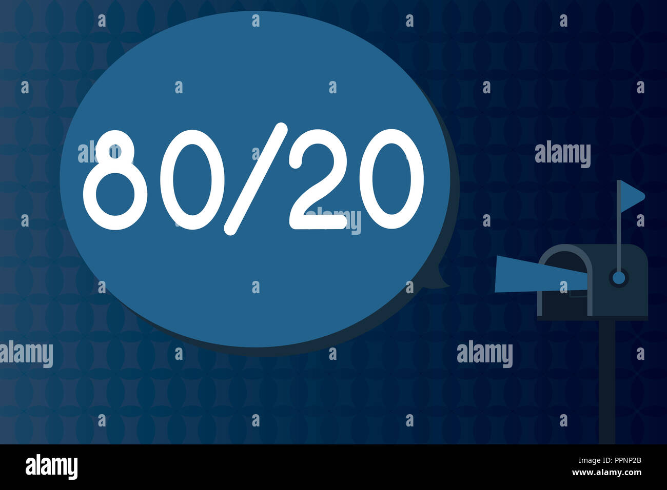 Text sign showing 80 20. Conceptual photo Pareto principle of factor ...