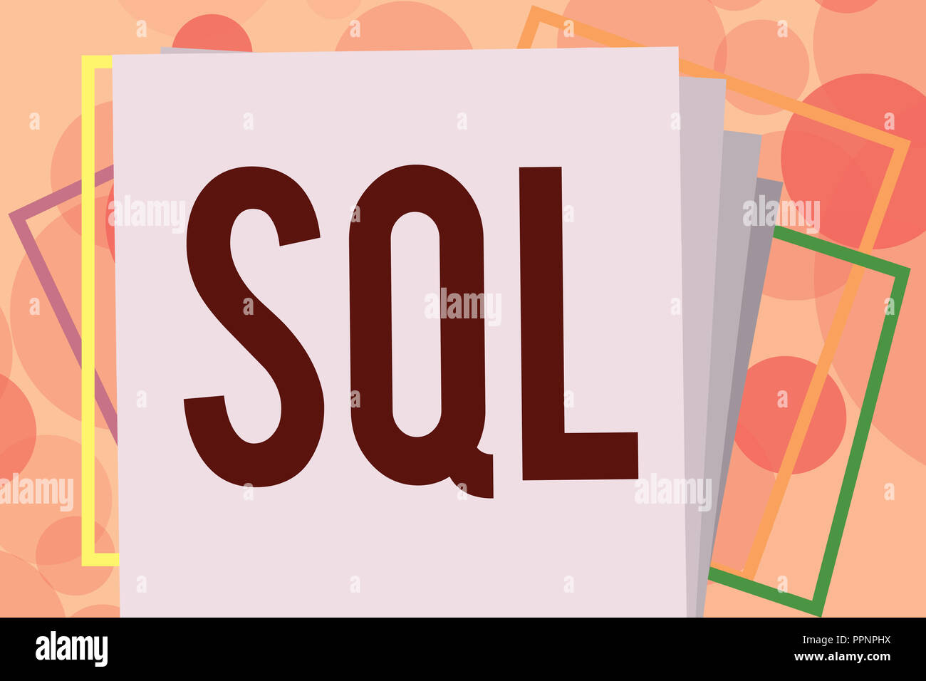 Text sign showing Sql. Conceptual photo A standard computer language for relational database ...