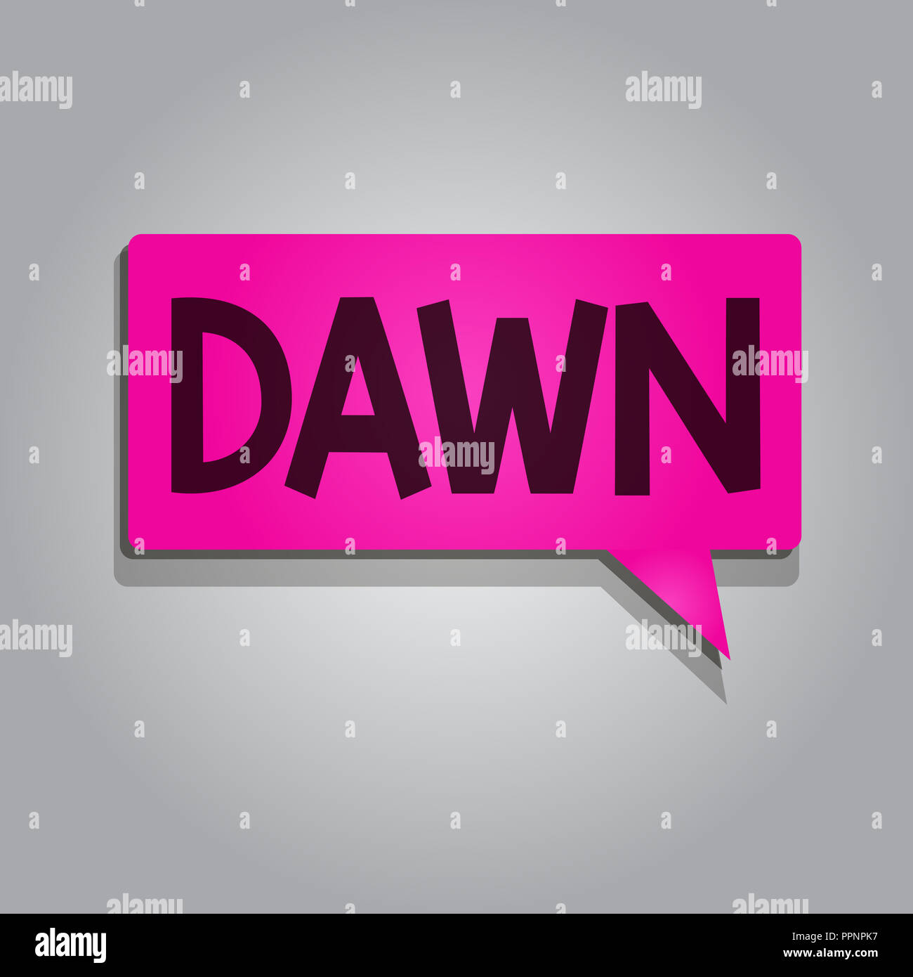Text sign showing Dawn. Conceptual photo First appearance of light in ...
