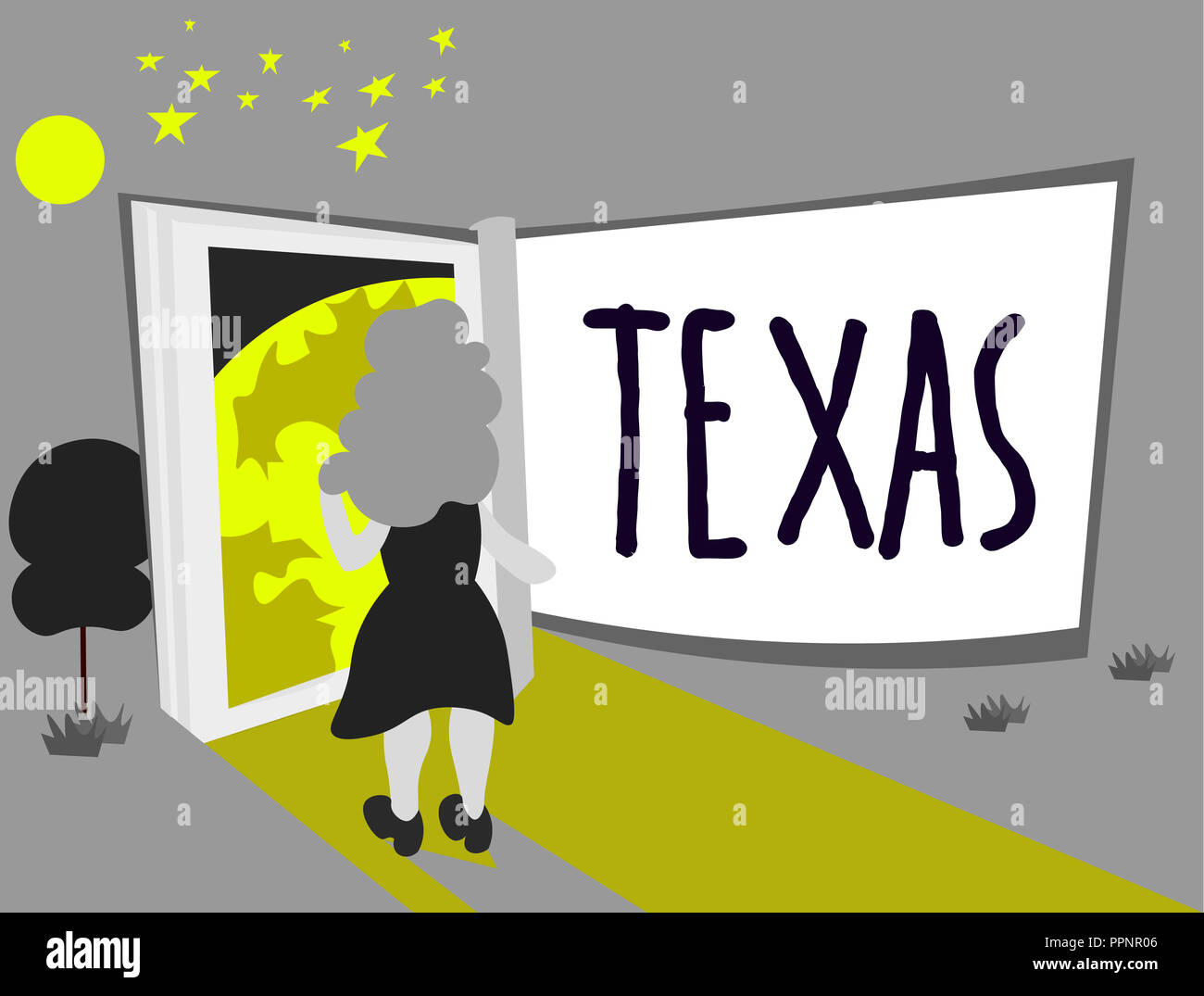 Text sign showing Texas. Conceptual photo based on Caddo word taysha ...