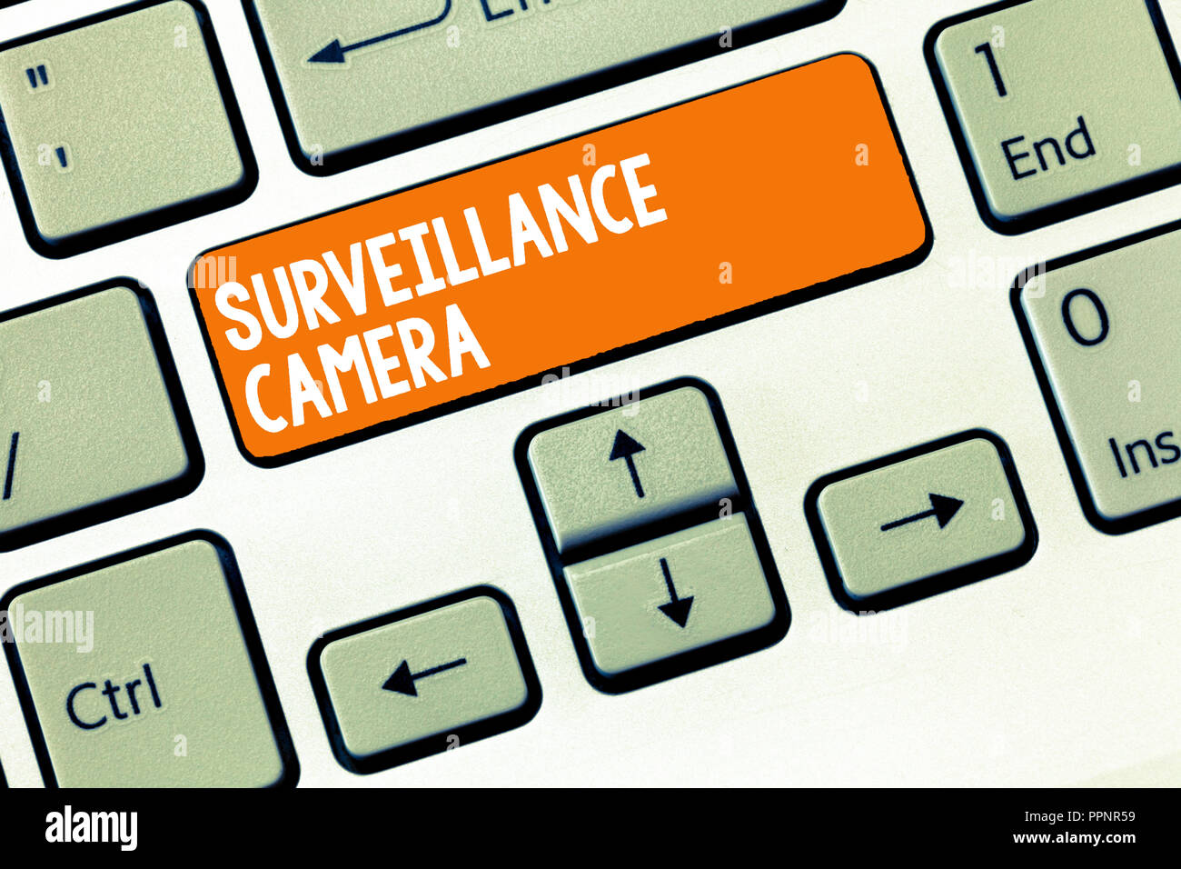 Handwriting text writing Surveillance Camera. Concept meaning Closed ...