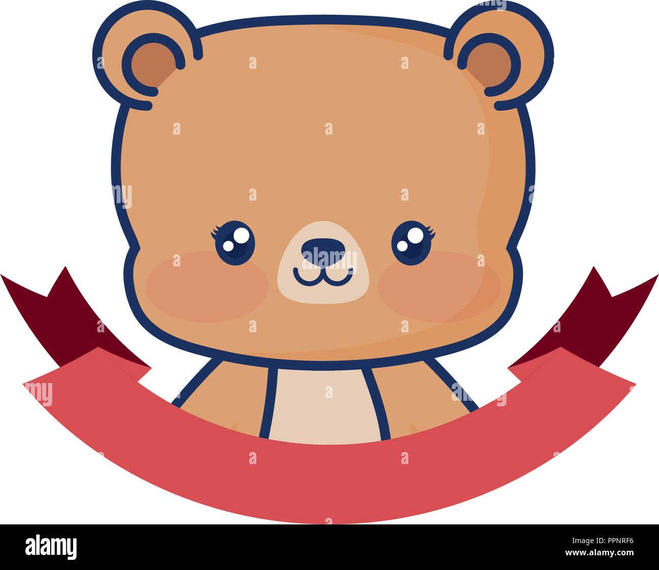 cute bear animal baby ribbon vector illustration Stock Vector Image ...