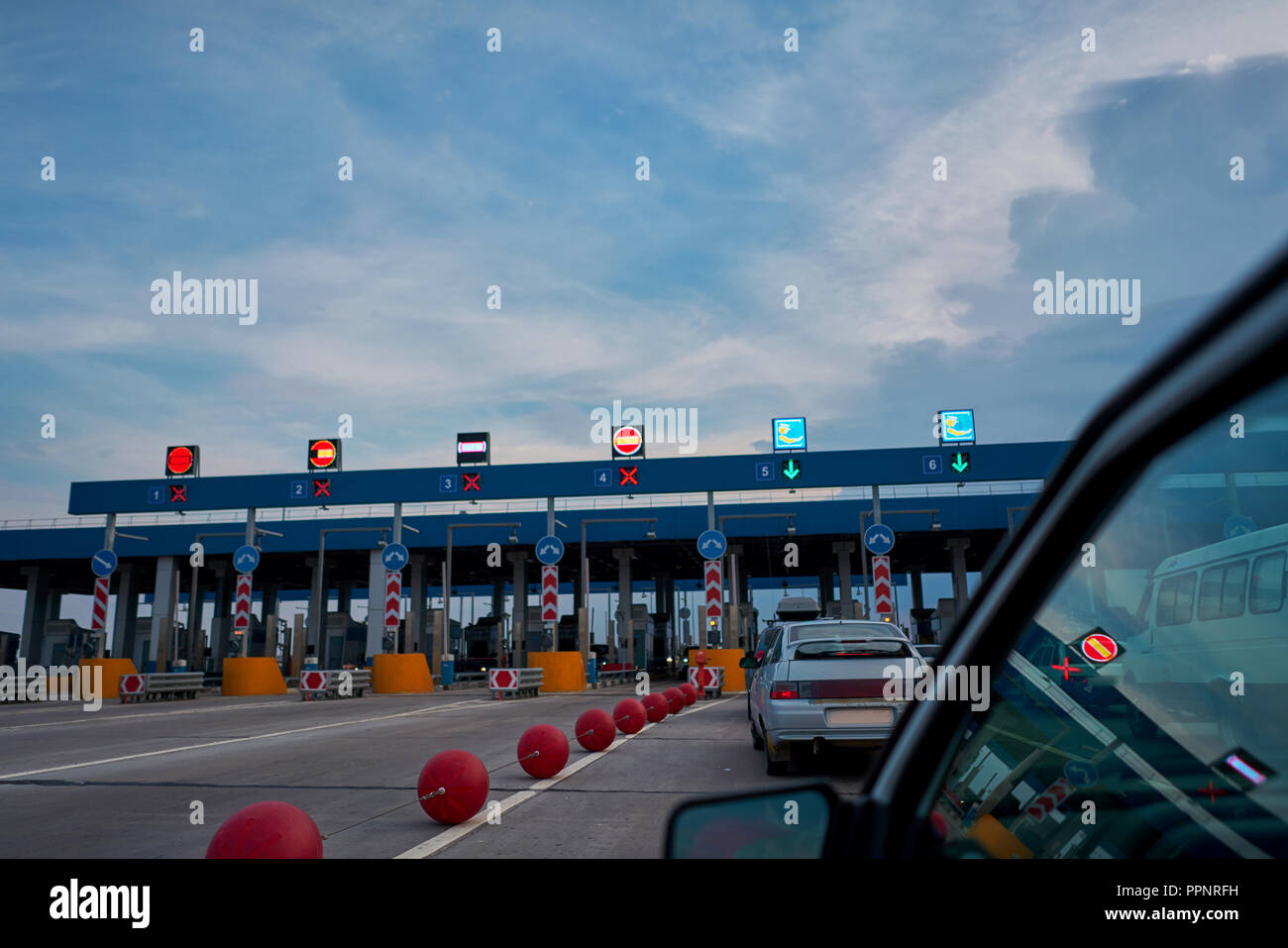 checkpoint on a toll road Stock Photo - Alamy
