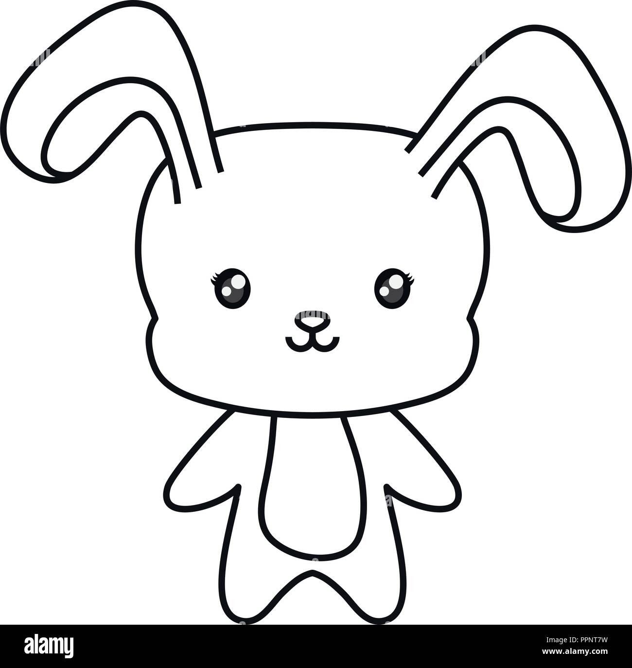 cute rabbit icon over white background, vector illustration Stock ...