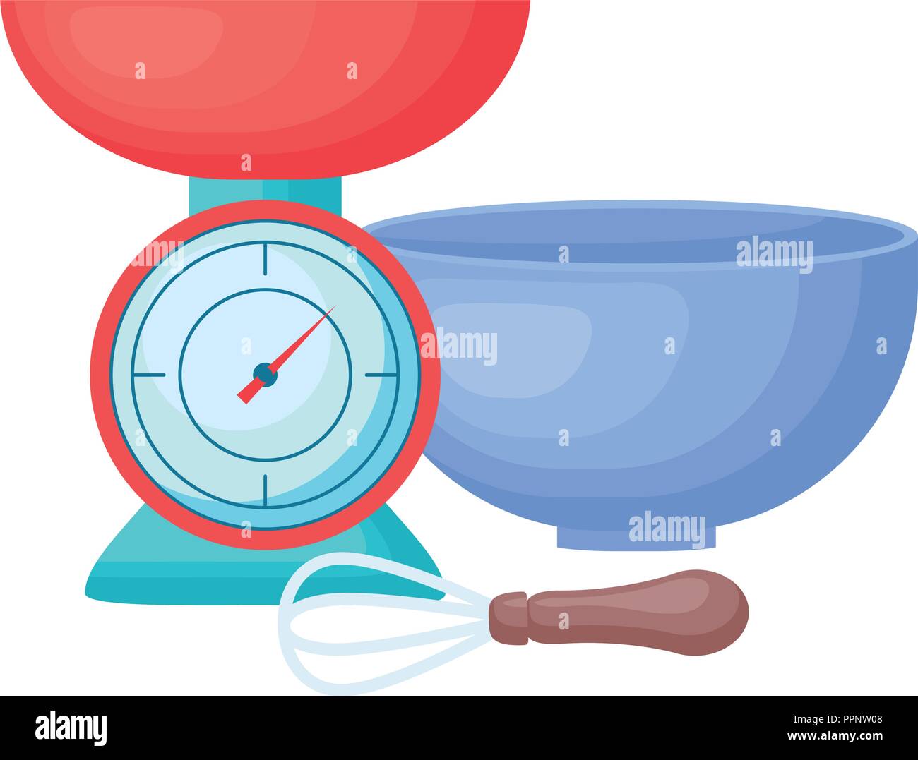 scale and bowl over white background, vector illustration Stock Vector ...