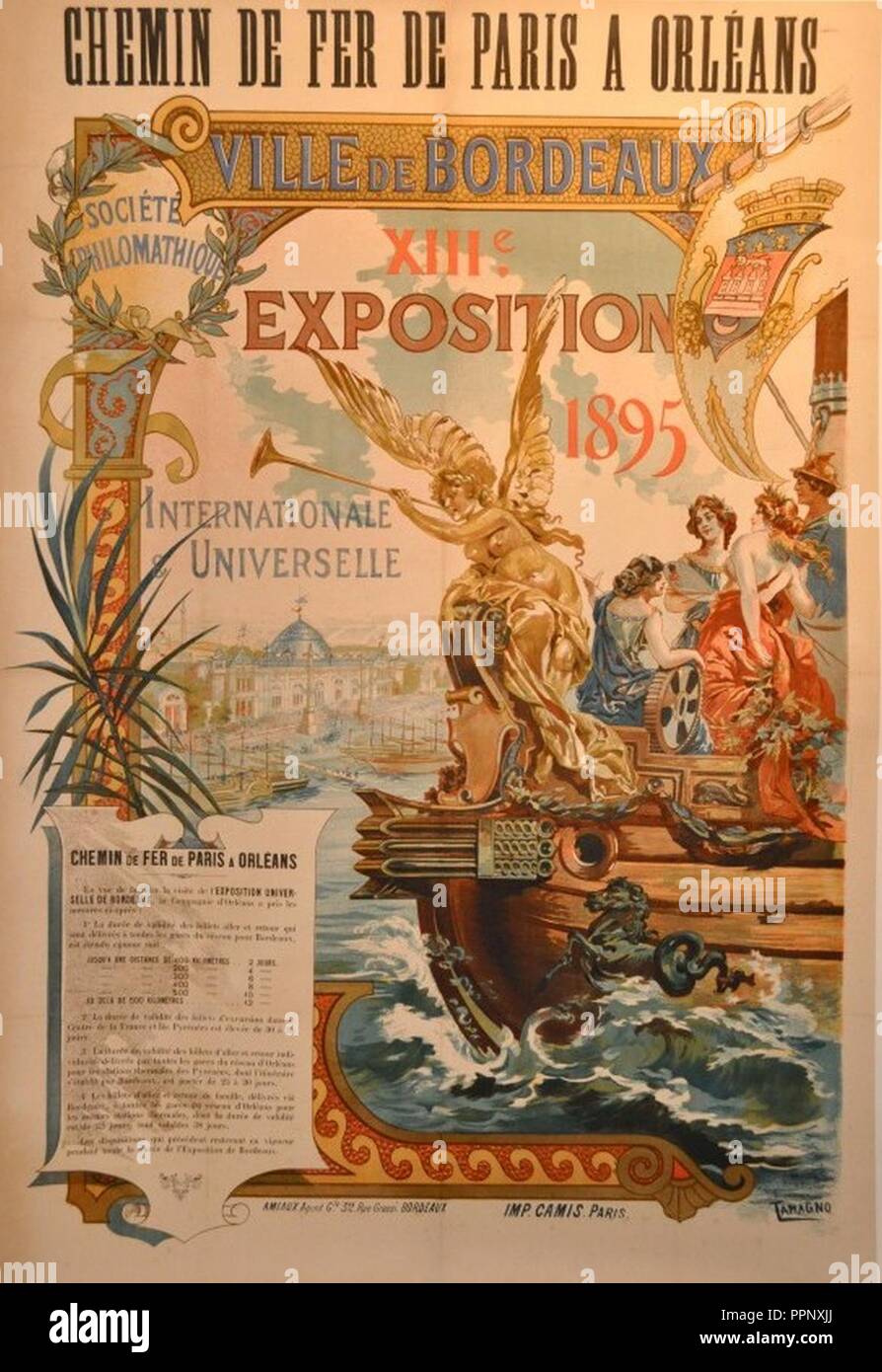 Bordeaux exposition 1895 - Affiche 4 Stock Photo - Alamy