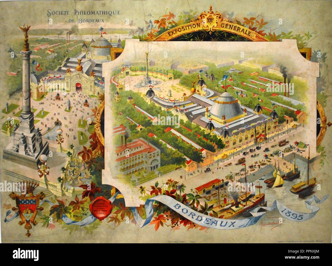 Bordeaux exposition 1895 - Affiche 6 Stock Photo - Alamy